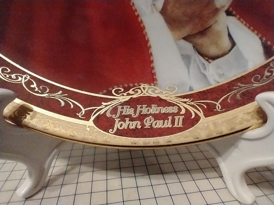 Vintage Pope John Paul II Commemorative Plate Decorative Collectible ...