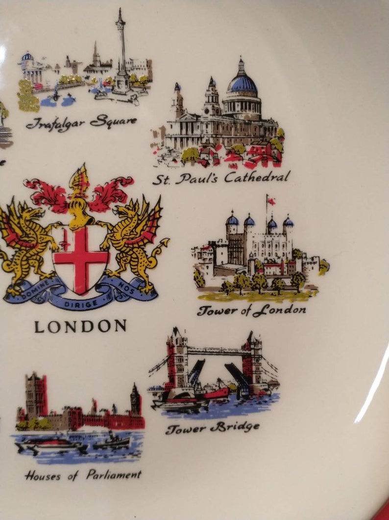 Vintage London England City Collectible Plate Landmarks - Etsy