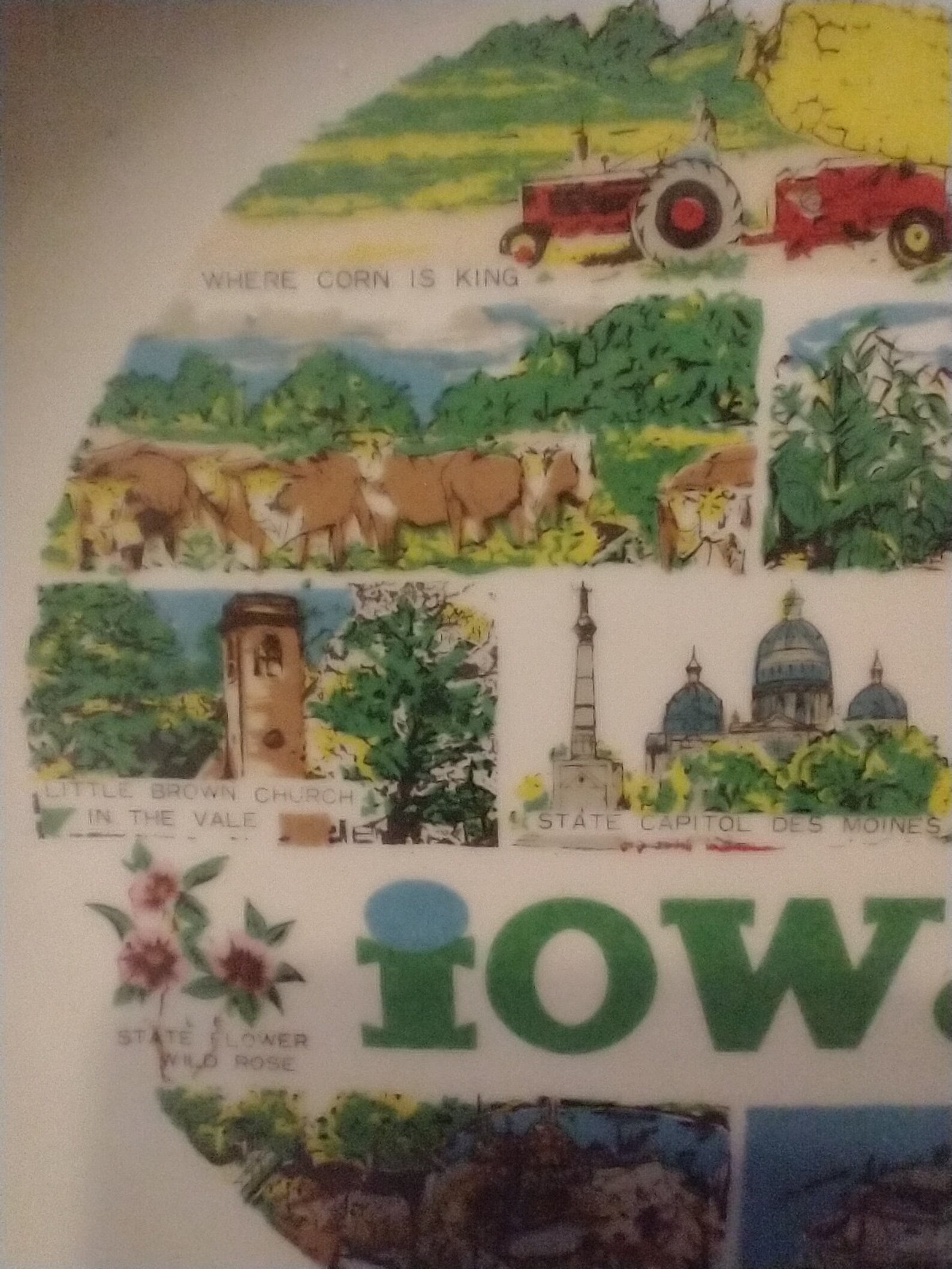 Vintage Iowa Souvenir State Plate Landmarks IA Decorative Collector ...