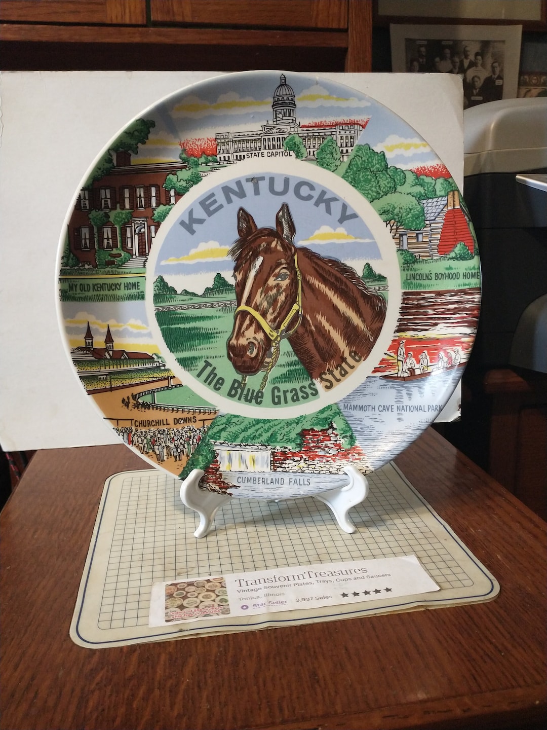 Vintage Kentucky Souvenir State Plate Horse Decorative KY Landmarks ...