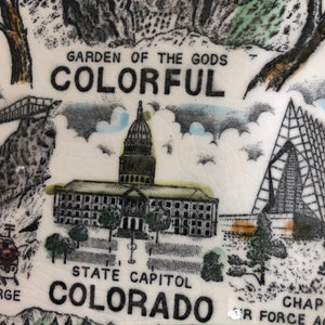 Vintage Colorado Souvenir State Plate Colorado Landmarks - Etsy