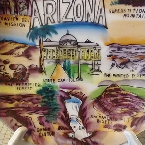 Vintage Arizona Souvenir State Plate Arizona Landmarks Small Decorative ...