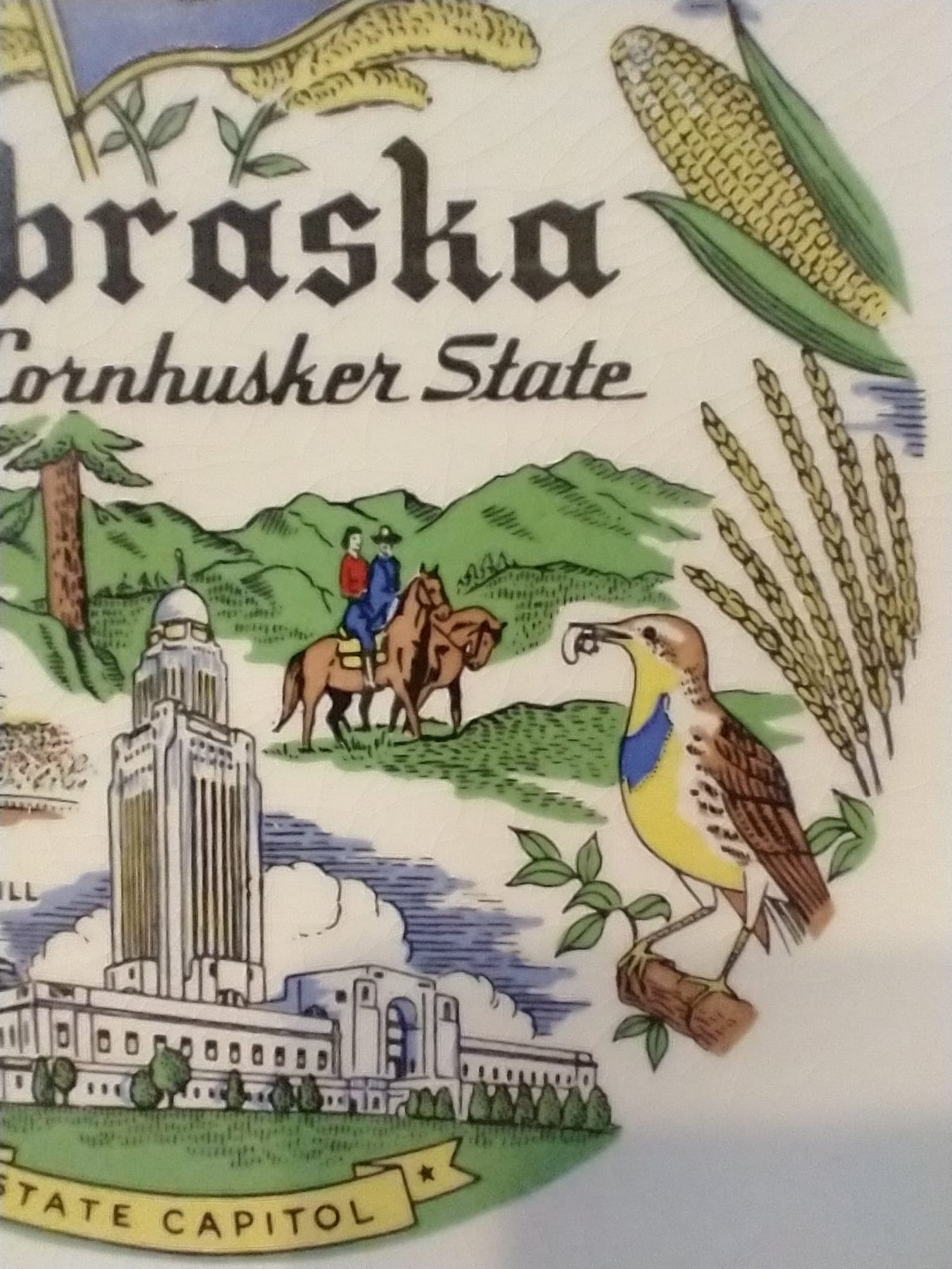 Vintage Nebraska Souvenir State Plate Nebraska Landmarks Decorative ...