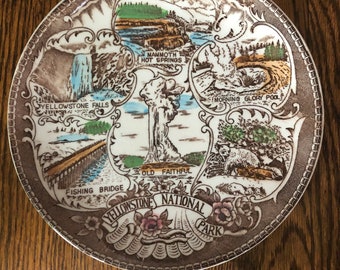 Vintage Yellowstone National Park Souvenir Plate Decorative | Etsy