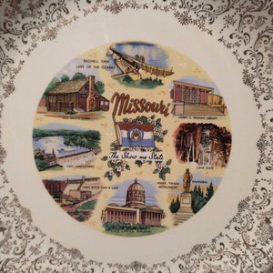 Vintage Missouri Souvenir State Plate Landmarks MO Decorative Collector ...