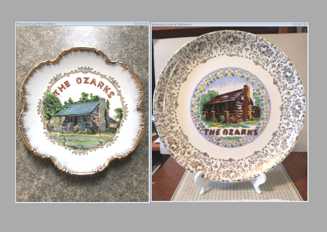Vintage the Ozarks Souvenir Plate Log Cabin Decorative Collector Travel ...
