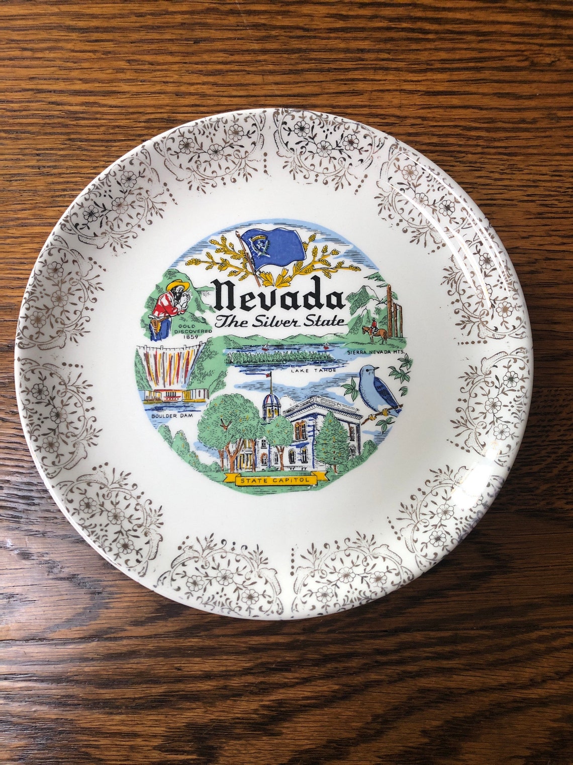 Vintage Nevada Souvenir State Plate Nevada Landmarks Small | Etsy