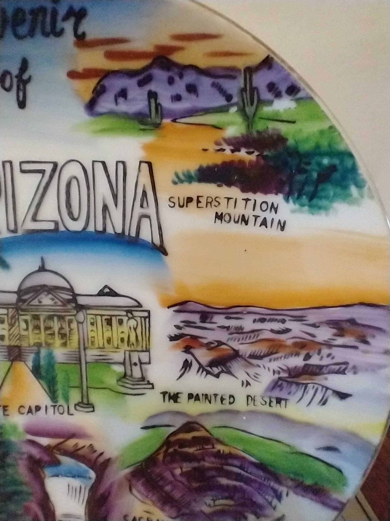 Vintage Arizona Souvenir State Plate Arizona Landmarks Small Decorative ...