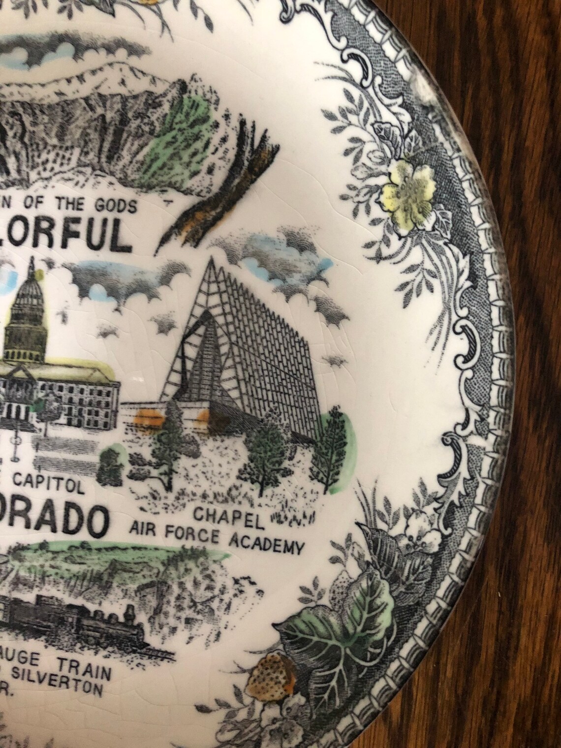 Vintage Colorado Souvenir State Plate Colorado Landmarks Decorative ...
