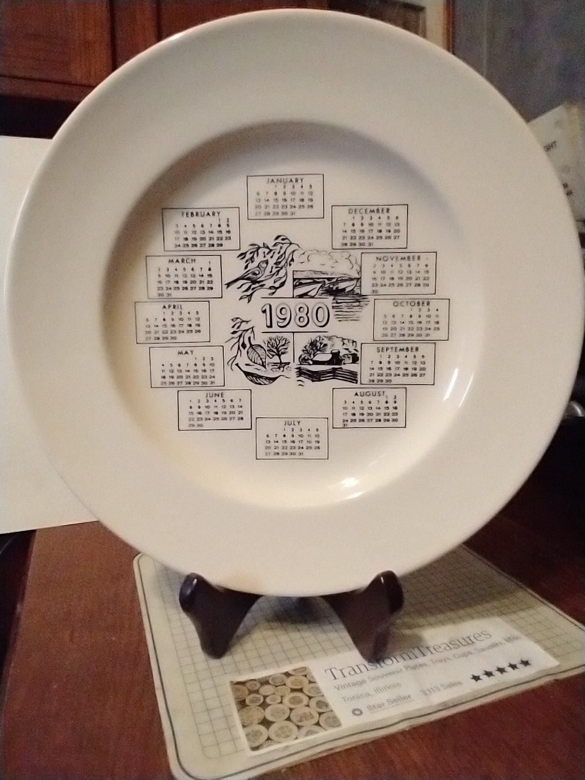 1975 1977 1980 Calendar Plates (CG) Souvenir Yearly Retro Collectible ...