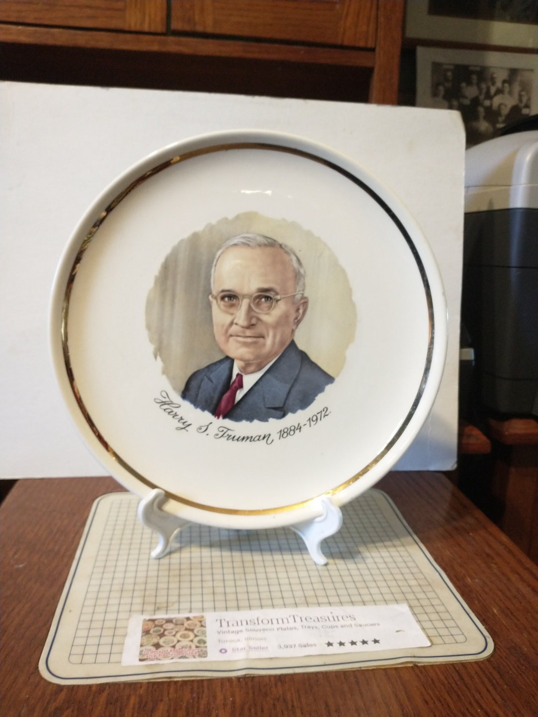 Vintage President Harry S. Truman Souvenir Plate Decorative Collector ...