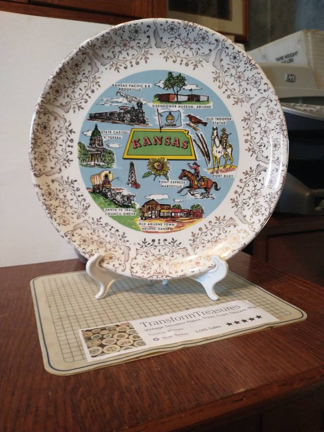 Vintage Kansas Souvenir State Plate Landmarks Decorative Collector ...