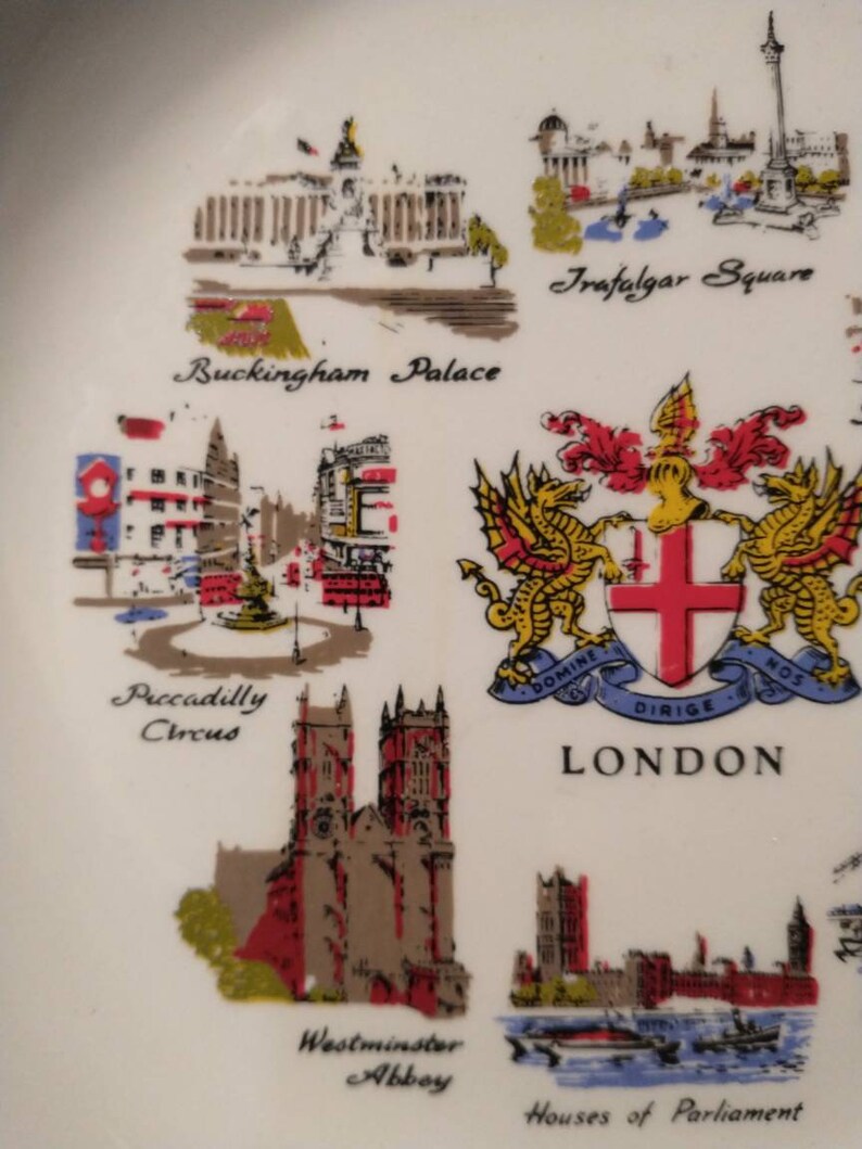Vintage London England City Collectible Plate Landmarks - Etsy
