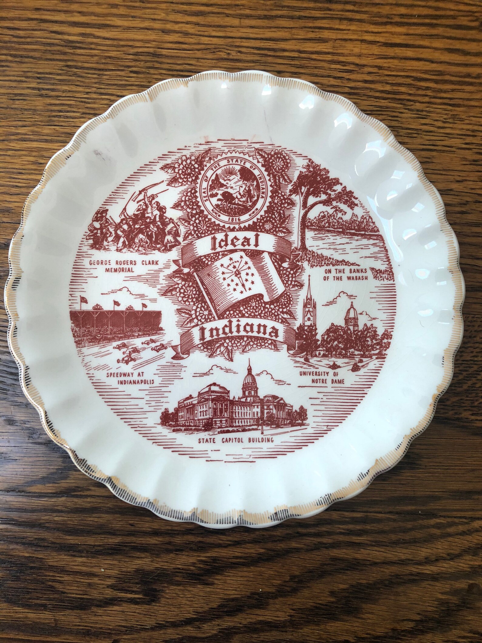 Vintage Indiana Souvenir State Plate Indiana Landmarks Small - Etsy