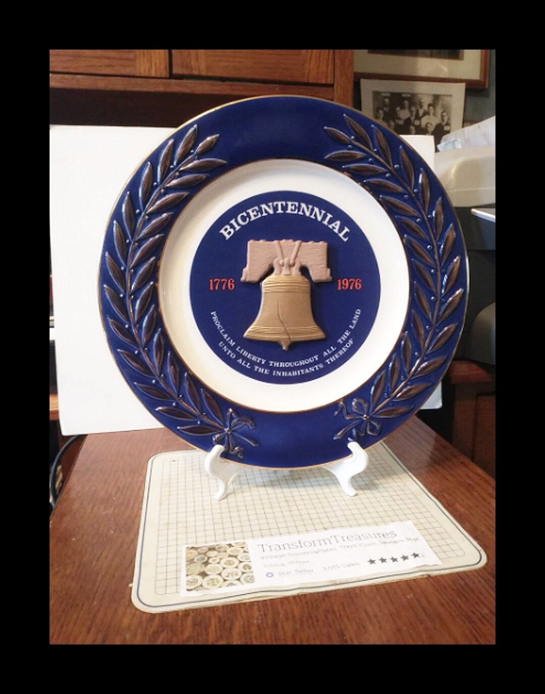 Vintage 1776-1976 Large Bicentennial Commemorative Plate Liberty Bell ...