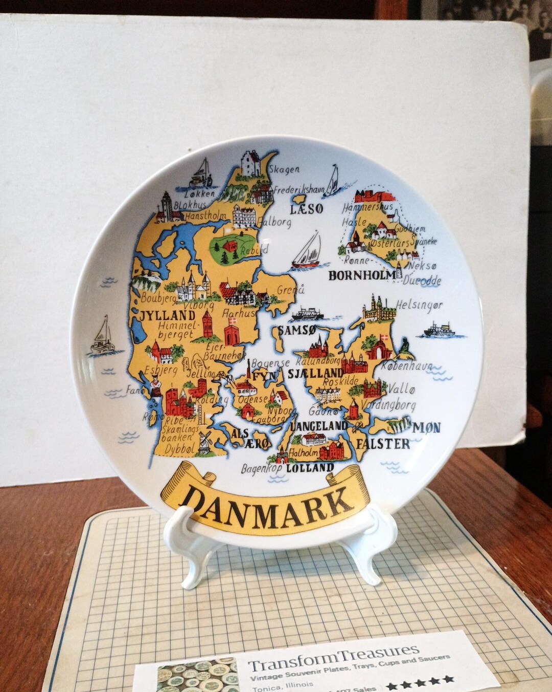 Vintage Denmark (danmark) Souvenir Plate Landmarks Decorative Collector ...