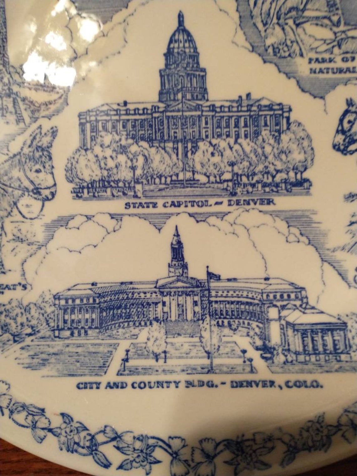 Vintage Denver Colorado Souvenir Plate Landmarks Vernon Kilns - Etsy