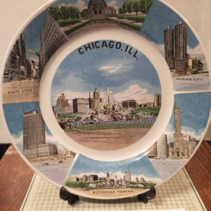 Vintage and Rare Chicago Illinois Souvenir Plate Landmarks Decorative ...