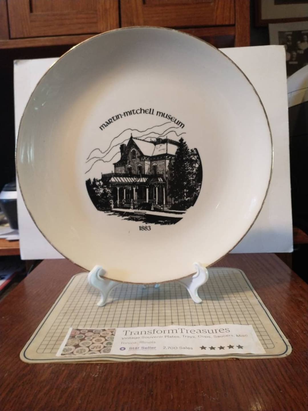 Vintage Martin Mitchell Museum Mansion Souvenir Plate Naperville, IL ...
