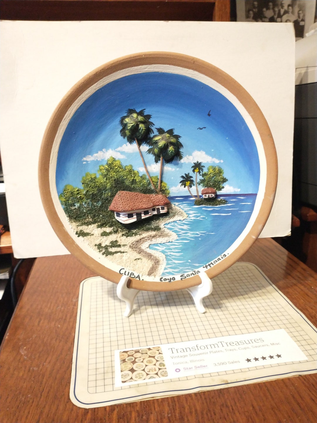 Vintage Cayo Santa María Plate Decorative Souvenir Collectible 3D ...
