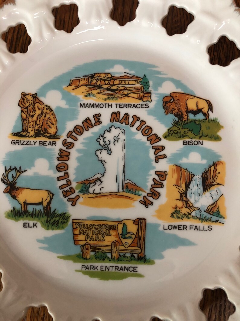 Vintage Yellowstone National Park Souvenir Plate Decorative Collector ...