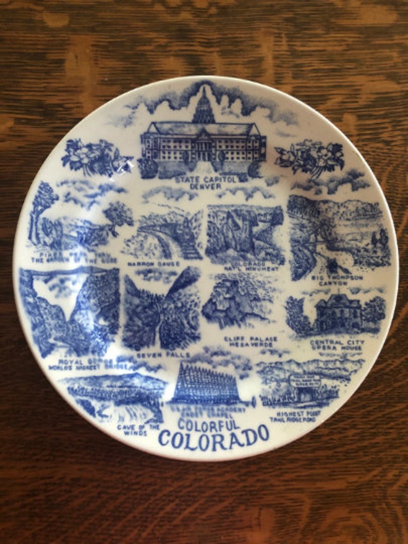 Vintage Colorado Souvenir State Plate Colorado Landmarks Decorative ...