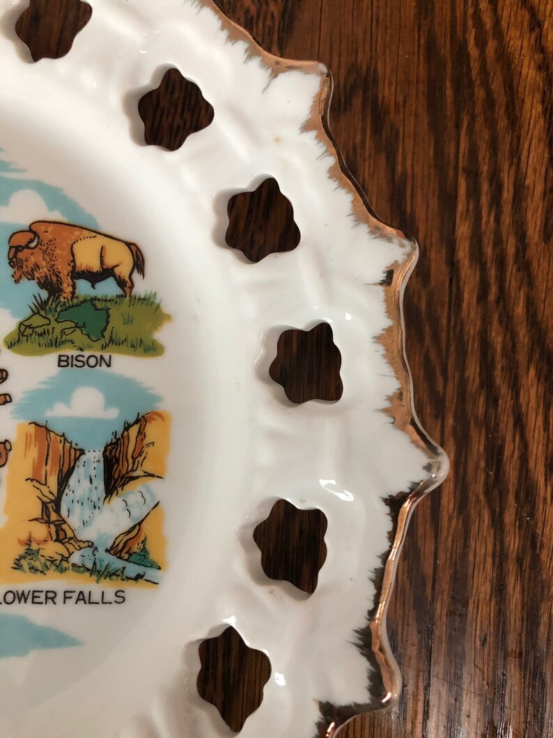 Vintage Yellowstone National Park Souvenir Plate Decorative - Etsy