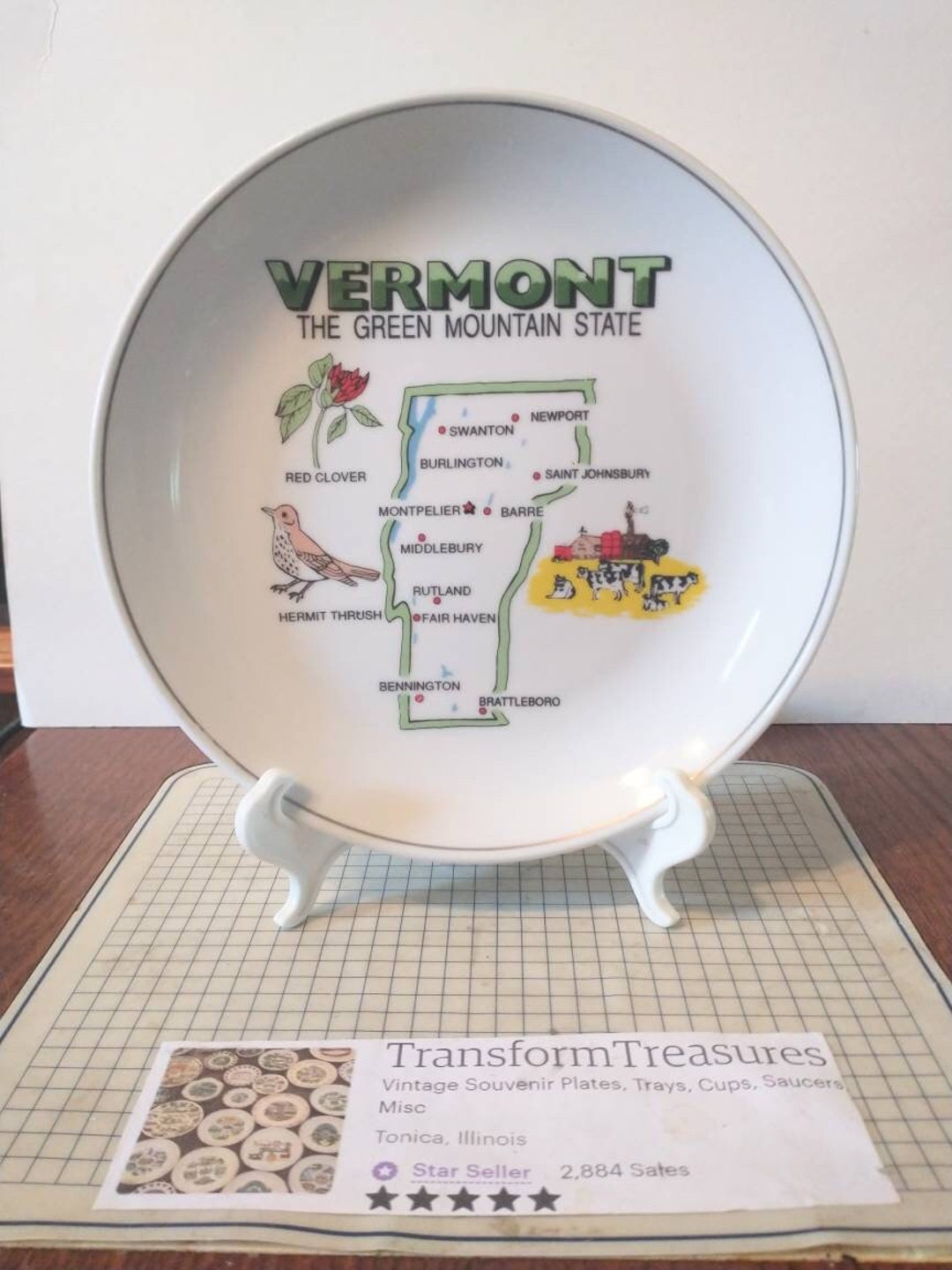 Vintage Vermont Souvenir State Plate Landmarks VT Decorative Collector ...
