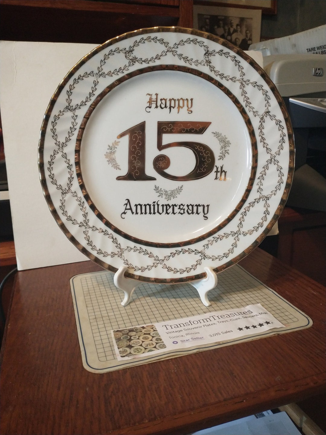Vintage 15th Wedding Anniversary Plate Large Decorative - Etsy