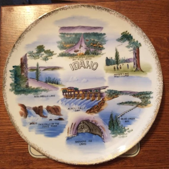 Art & Collectibles Vintage Idaho Souvenir State Plate Large Idaho ...