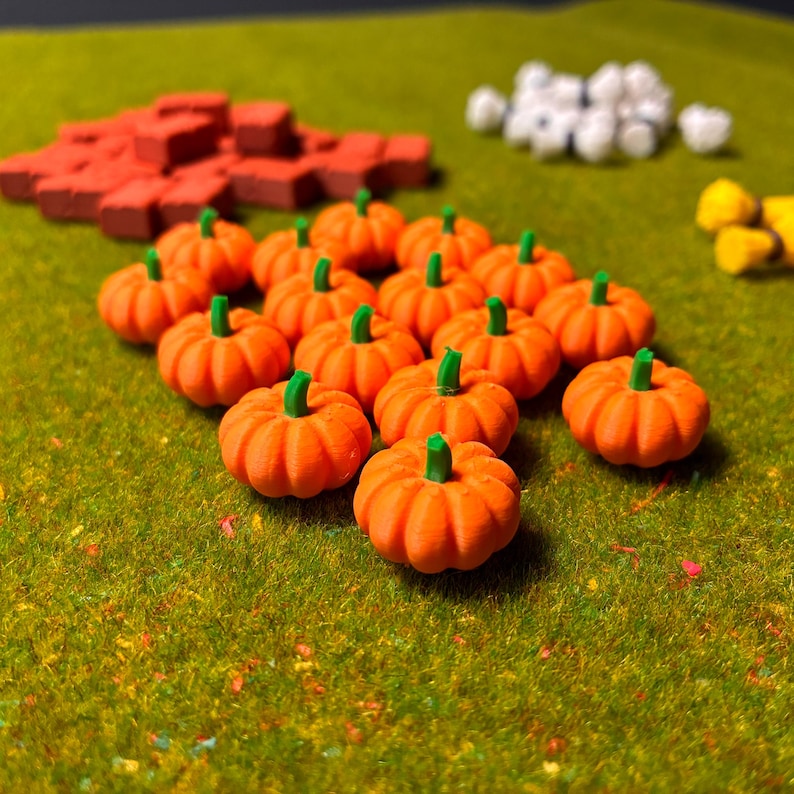 Agricola Resource Tokens: Wood, Clay, Reed, Stone, Grain & Pumpkin ...