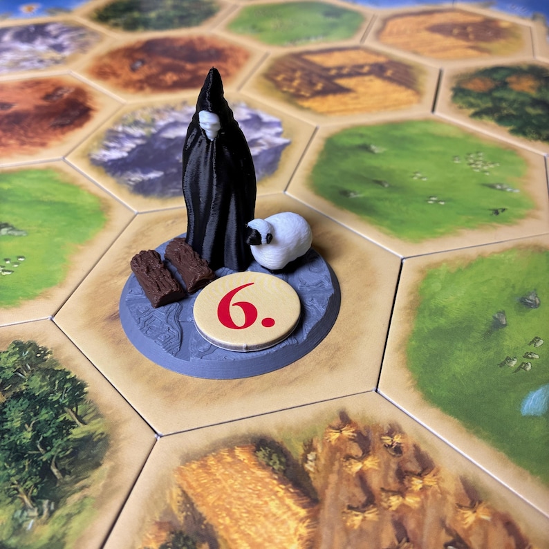 Catan Robber Figure Upgrade – Thief With Sheep & Wood, Ready to Use ...