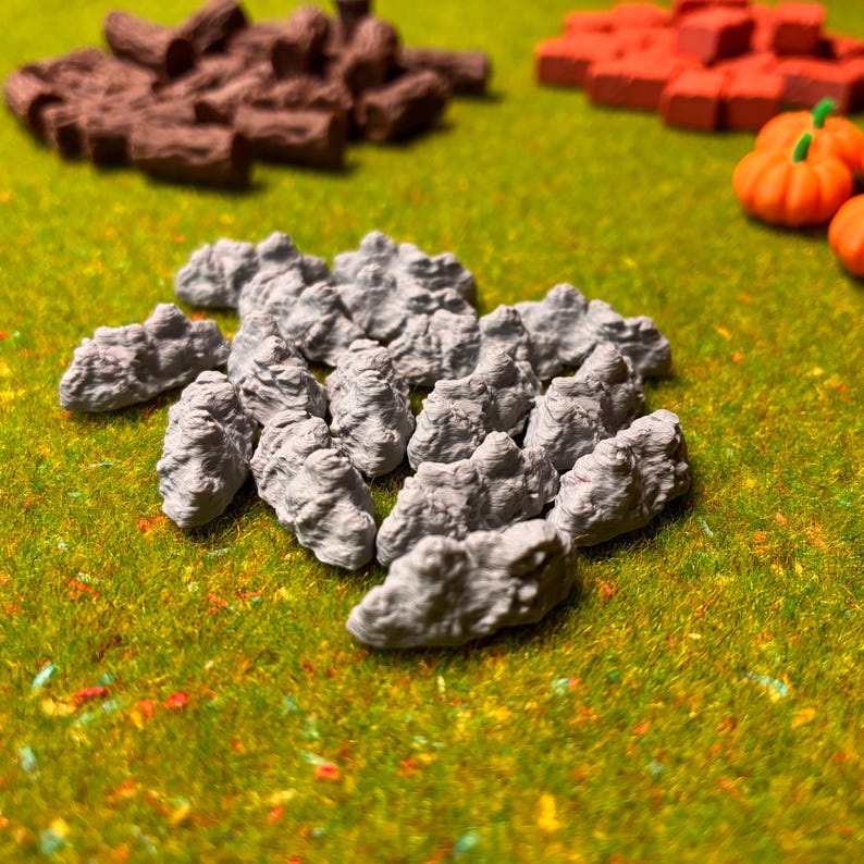 Agricola Resource Tokens: Wood, Clay, Reed, Stone, Grain & Pumpkin ...