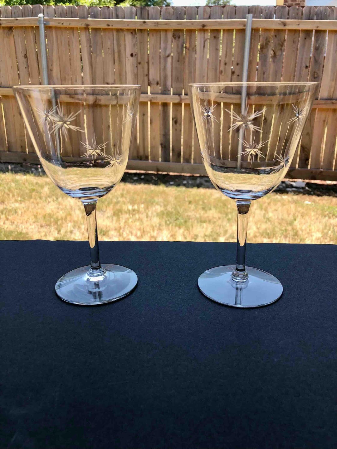 Set of 2 Seneca Celeste Water Goblets – Vintage MCM Glassware / Seneca ...