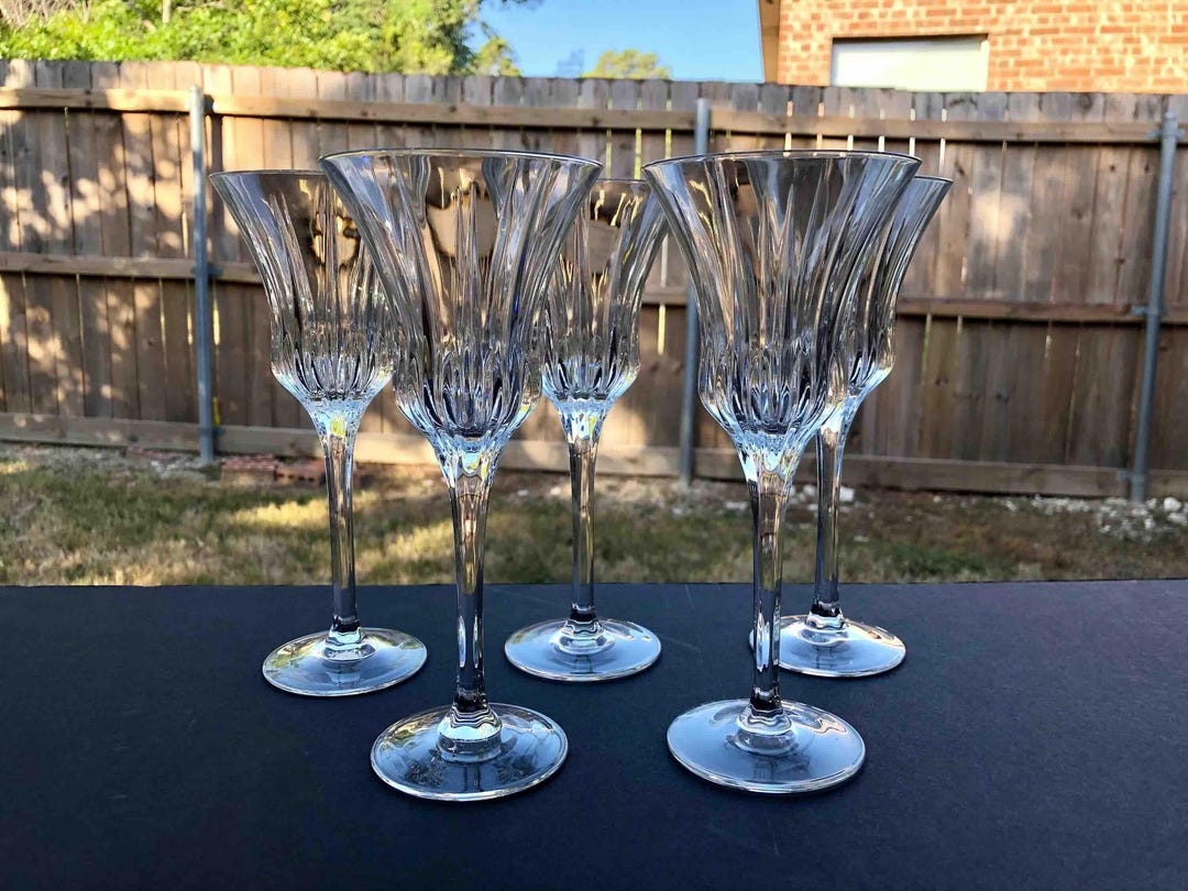 Gorham Crystal Triumph Wine Glasses – Set of 5 Elegant Glassware ...