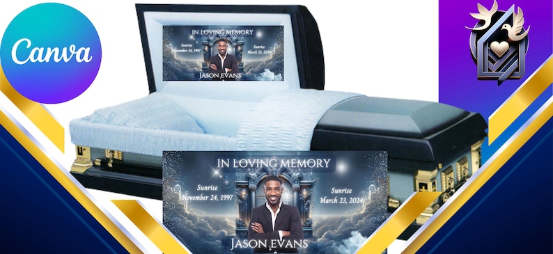 Navy Blue Themed Casket Panel Insert - Etsy