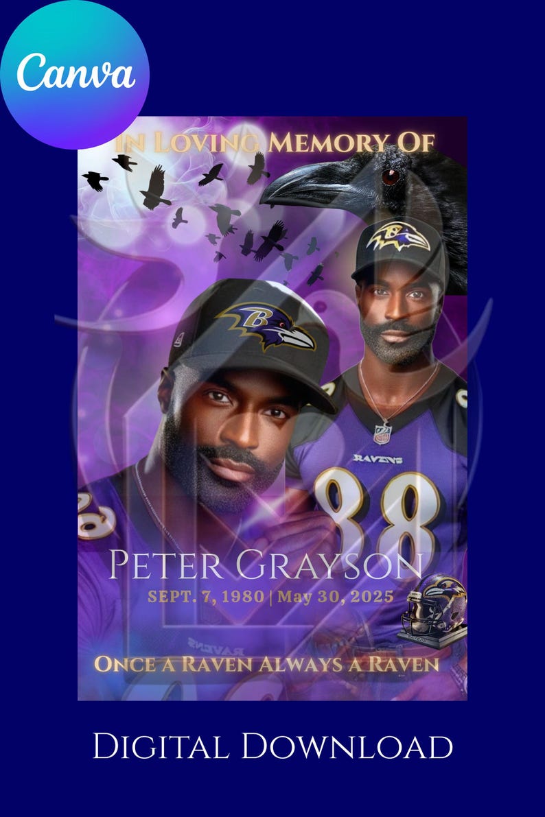 Ravens Nation Memorial Poster Template - Etsy