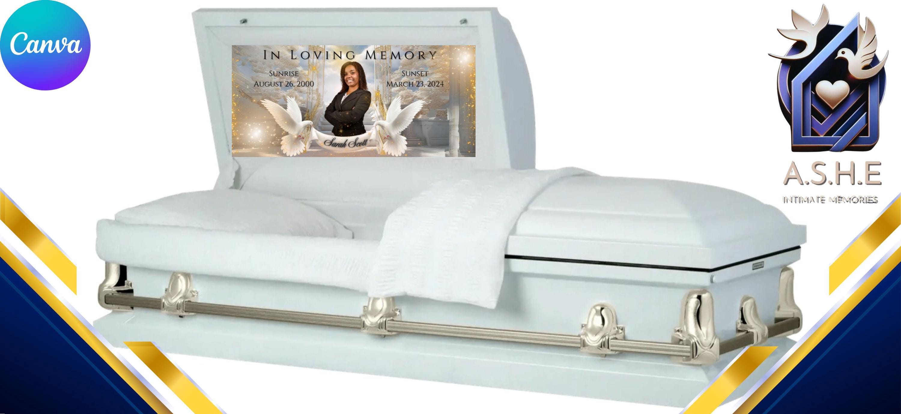 Golden Doves Casket Panel Template - Etsy