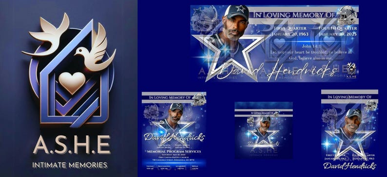 Dallas Cowboys COMBO (casket Panel, Poster, Announcement, Button and ...