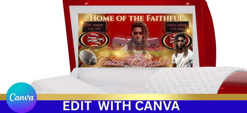 49ers Home of the Faithful Casket Panel Insert Template - Etsy