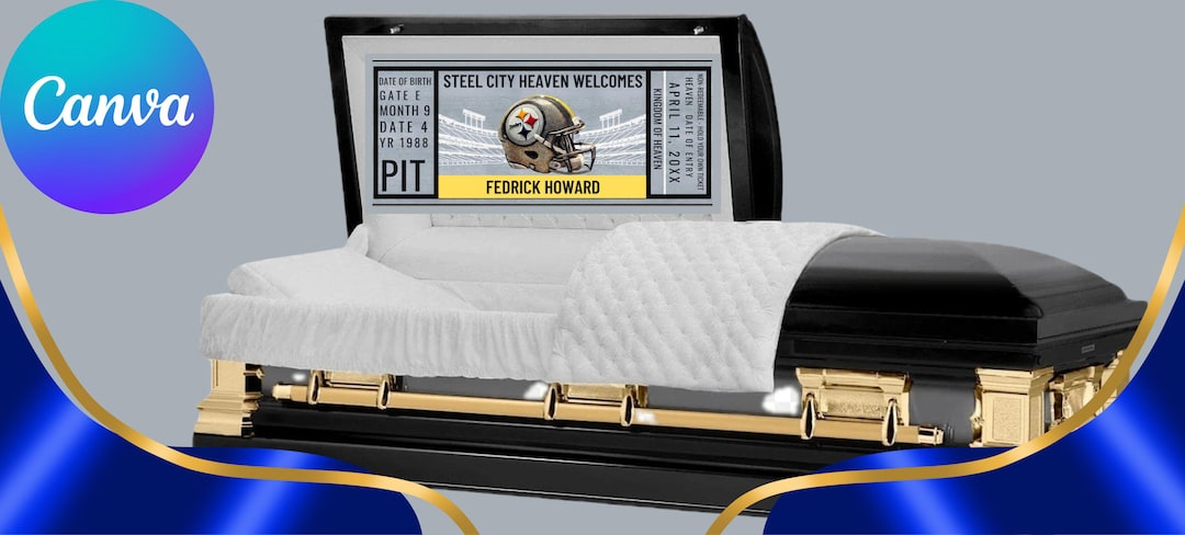 Steelers Ticket Casket Panel - Etsy