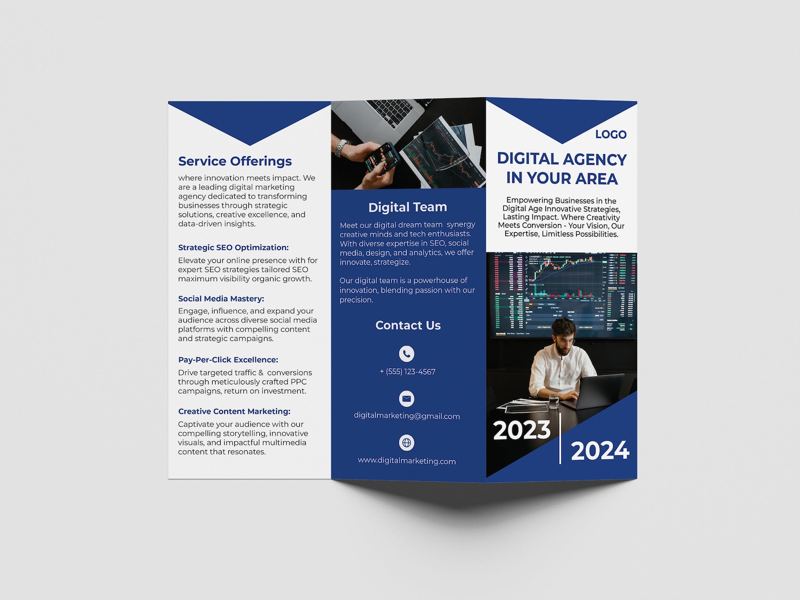 Customizable Square Trifold Brochure Template | Unique Tri-fold Design ...