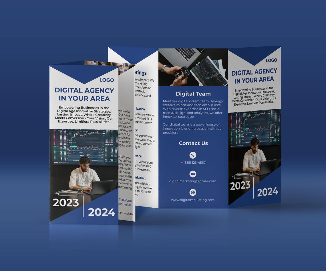 Customizable Square Trifold Brochure Template | Unique Tri-fold Design ...