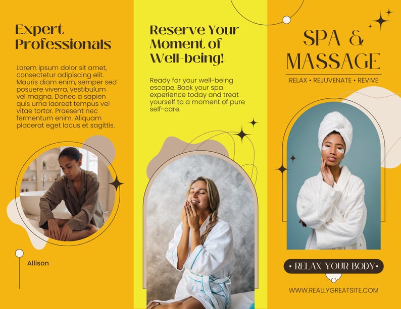 Editable Spa Brochure Template: Beauty Salon Price List (DIY Canva) - Etsy