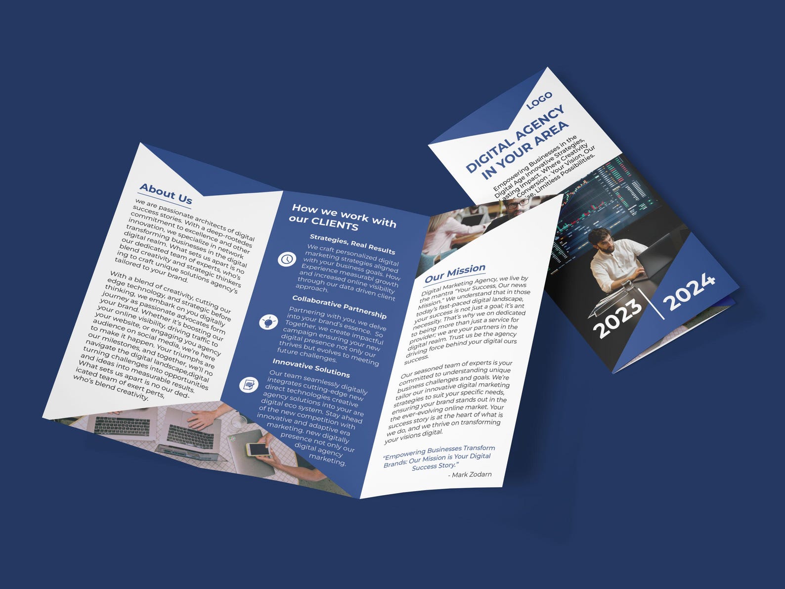 Customizable Square Trifold Brochure Template | Unique Tri-fold Design ...