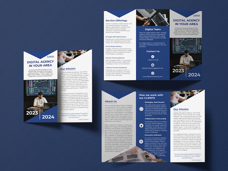 Customizable Square Trifold Brochure Template | Unique Tri-fold Design ...