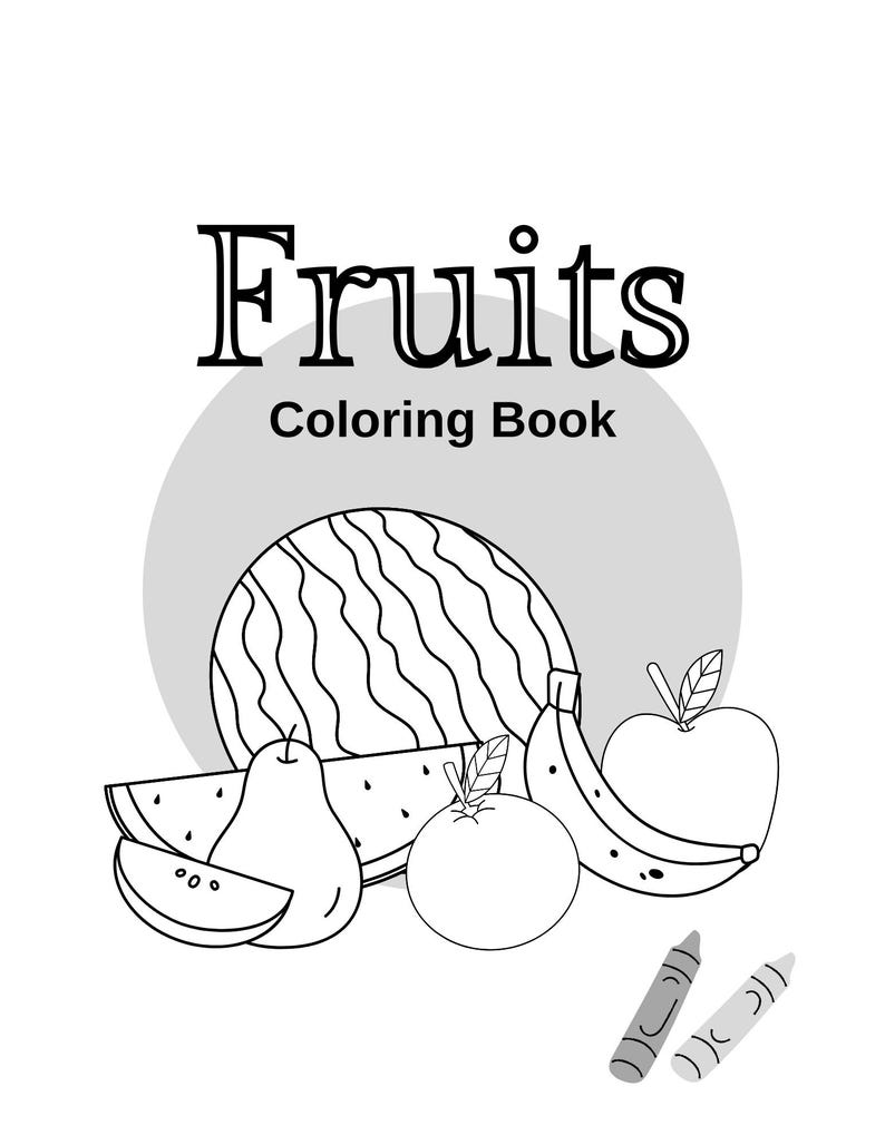 Sweet & Simple: Fruit-themed Coloring Pages for Kids and Adults - Etsy