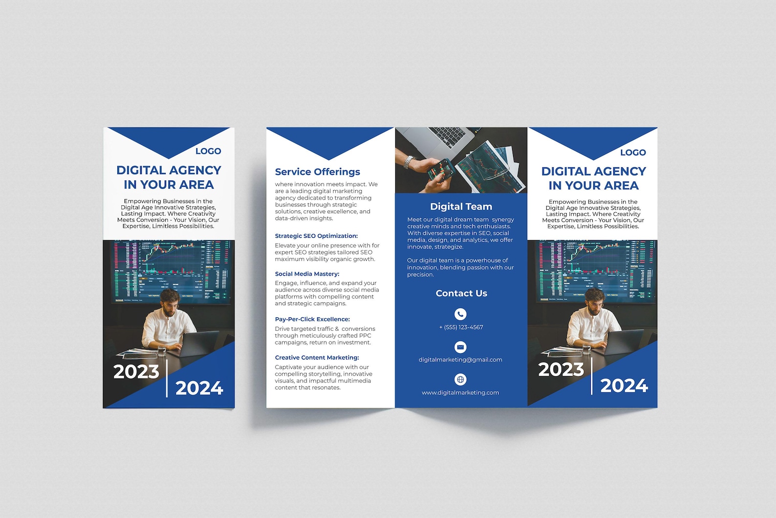 Customizable Square Trifold Brochure Template | Unique Tri-fold Design ...