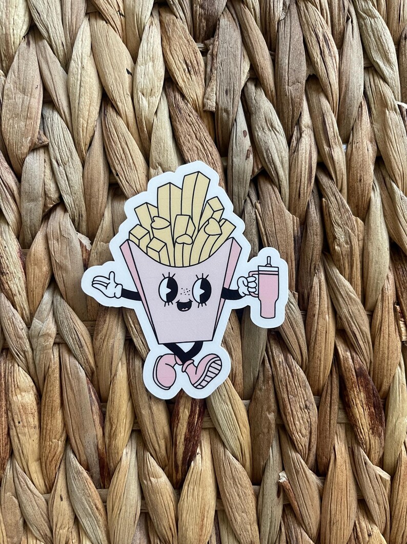 Holographic French Fry Sticker Water Bottle Laptop Decal - Etsy