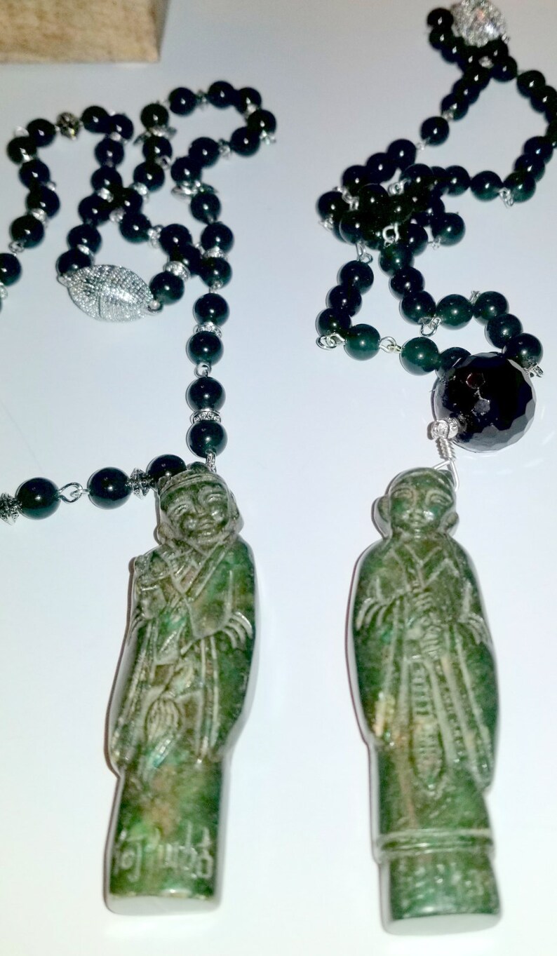 Carved Green Jade Women on Canadian Jade Necklace - Etsy